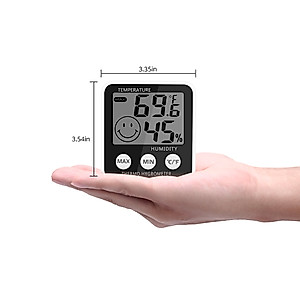 TiToeKi Digital Hygrometer Indoor Thermometer Humidity Monitor Gauge 2-in-1 Monitor， for Room Greenhouse Office Hotel