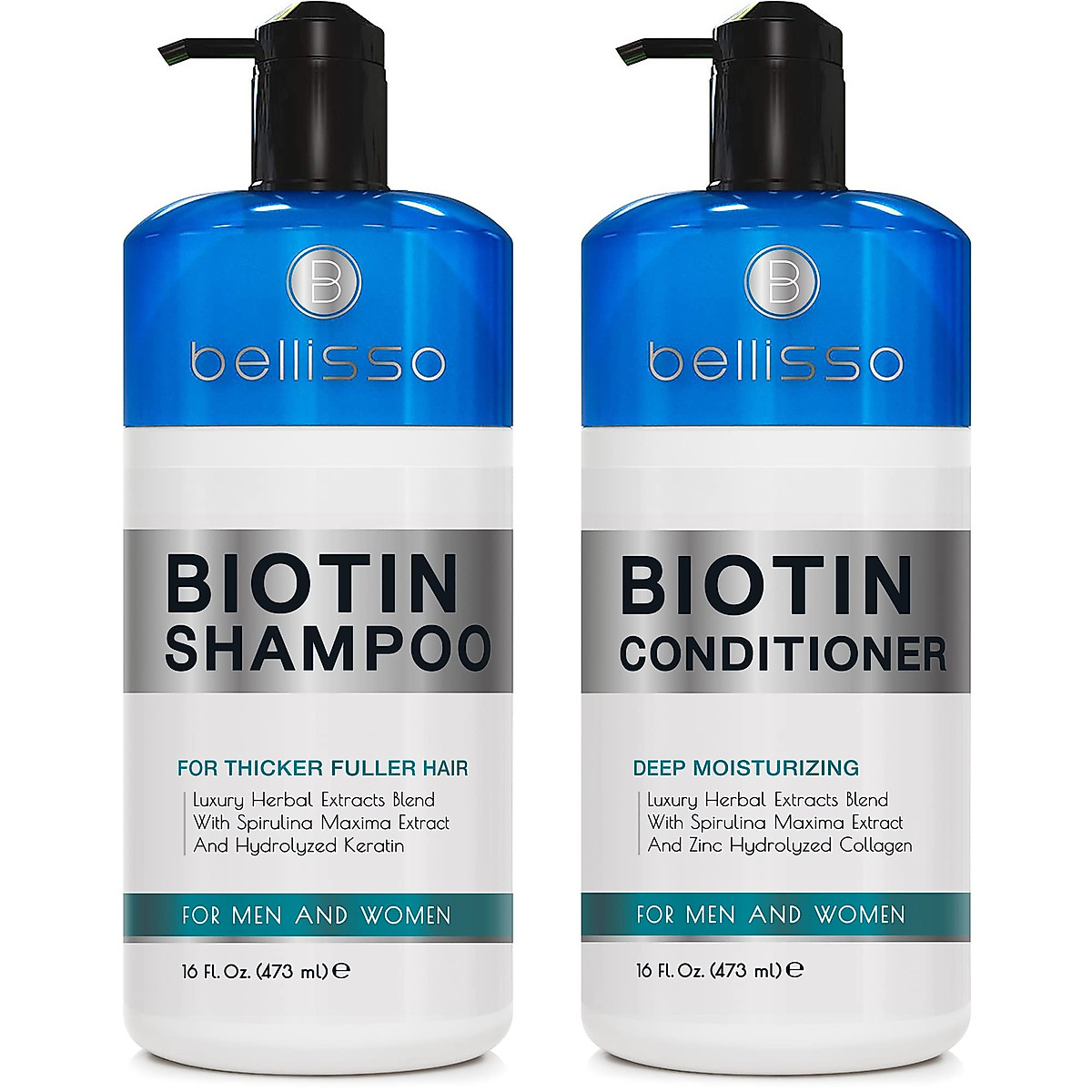 BELLISSO Biotin Shampoo and Conditioner Set and Biotin Conditioner