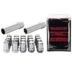 McGard 65557 Chrome SplineDrive Wheel Installation Kit (M12 x 1.5 Thread Size) - for 5 Lug Wheels, 16 Lug Nuts / 4 Locks / 1 Key / 1 Install Tool