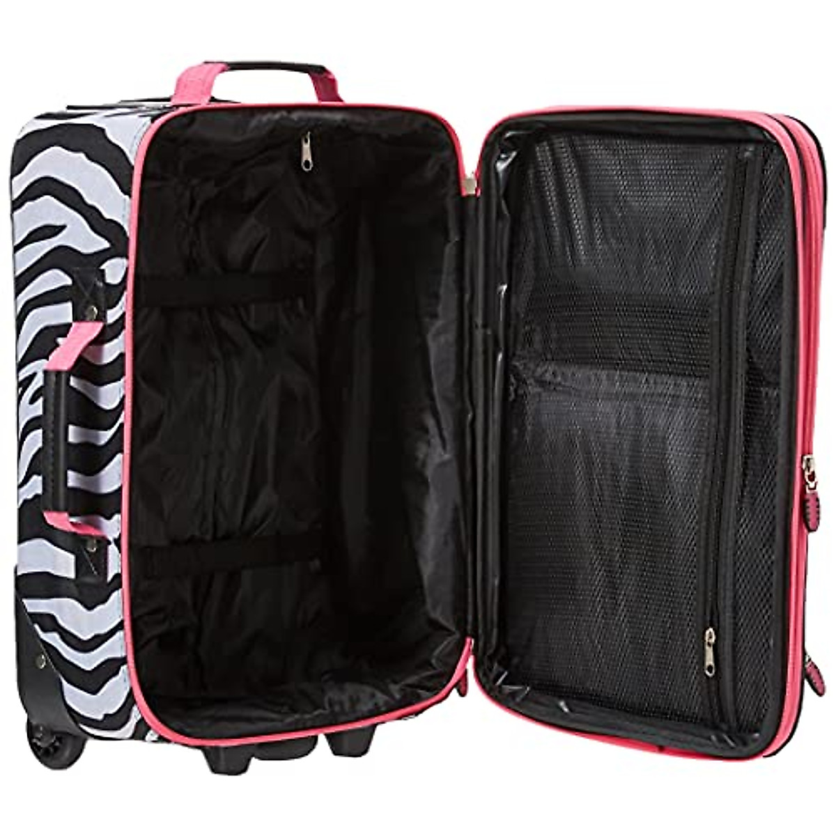 Rockland Fashion Softside Upright Luggage Set, Pink Zebra, 2-Piece (14/19)