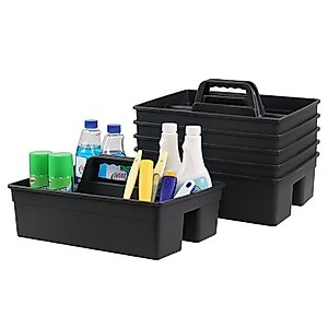 Jandson 6 Pack Cleaning Organizer Caddy with Handle, Plastic Carry Caddy for Cleaning Products
