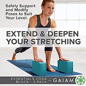 Gaiam Essentials Yoga Block (Set of 2) - Supportive Latex-Free EVA Foam Soft Non-Slip Surface for Yoga, Pilates, Meditation, Vivid Blue