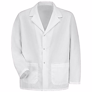 Red Kap Men's Specialized Lapel Counter Coat, White, X-Large