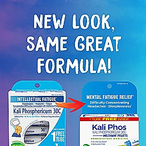 Boiron Kali Phosphoricum 30C Homeopathic Medicine for Headaches, Sleeplessness, Mental Fatigue, and Concentration Difficulties - 3 Count (240 Pellets)