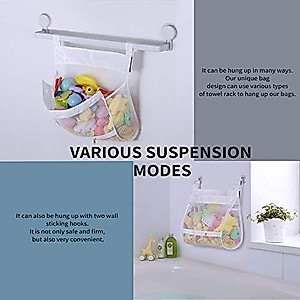 Tenrai Mesh Bath Toy Organizer, （ 1 Large, Blue） Bathtub Storage Bag, Multi-purpose Baby Toys Net, Toddler Shower Caddy for Bathroom, Quick Drying Kids Toy Holder, YY