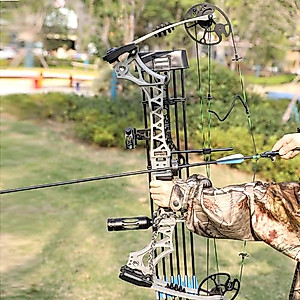 surwolf Compound Bow Kit, Hunting and Target, Limb Made in USA,Draw Weight 30-70 lbs Adjustable, Draw Length 19-31",up to IBO 320FPS Speed, Package with Archery Hunting Accessories (Grey)