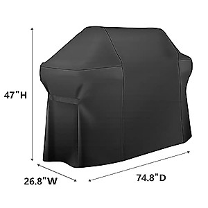Foedo 75-inch Heavy Duty Gas Grill Cover, Large Waterproof BBQ Cover, Non-Fading and UV Resistant, Durable and Flexible, Fits for Weber Char-Broil Brinkmann Nexgrill and More