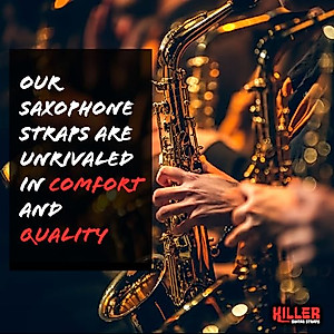 Killer-Q Saxophone Strap - Stylish Quick Release, Adjustable Sax Neck Straps, Fire Print