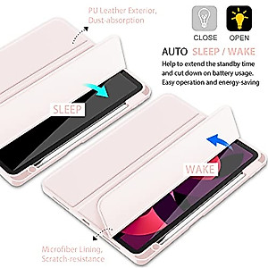 Gahwa iPad 10.9 Inch Case with Pencil Holder for iPad Air 5th Generation Case 2022/ iPad Air Case 4th Generation 2020[Support iPad 2nd Pencil Charging], Smart Case with Auto Sleep/Wake(Pink)