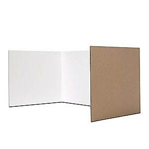Flipside Products Flipside Corrugated Privacy Shield, White, 18" x 48", Pack of 24