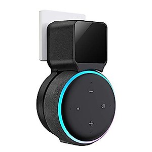 Maxonar Alexa Wall Mount Holder, Outlet Wall Mount Stand for Dot 3rd Generation, Clever Smart Speakers Accessories with Built-in Cable Management Hide Messy Wires