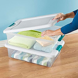 Latching Storage Box, See-Through Base, 32-Qt