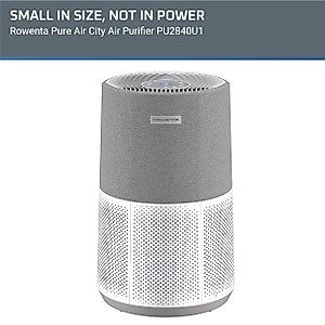 Rowenta Pure Air City Air Purifier 876 Square Foot Room Dust Pet Dander Smoke Mold Pollen Bacteria Virus Allergen, Odor Removal, for Home Office Nursery, HEPA Filter PU2840