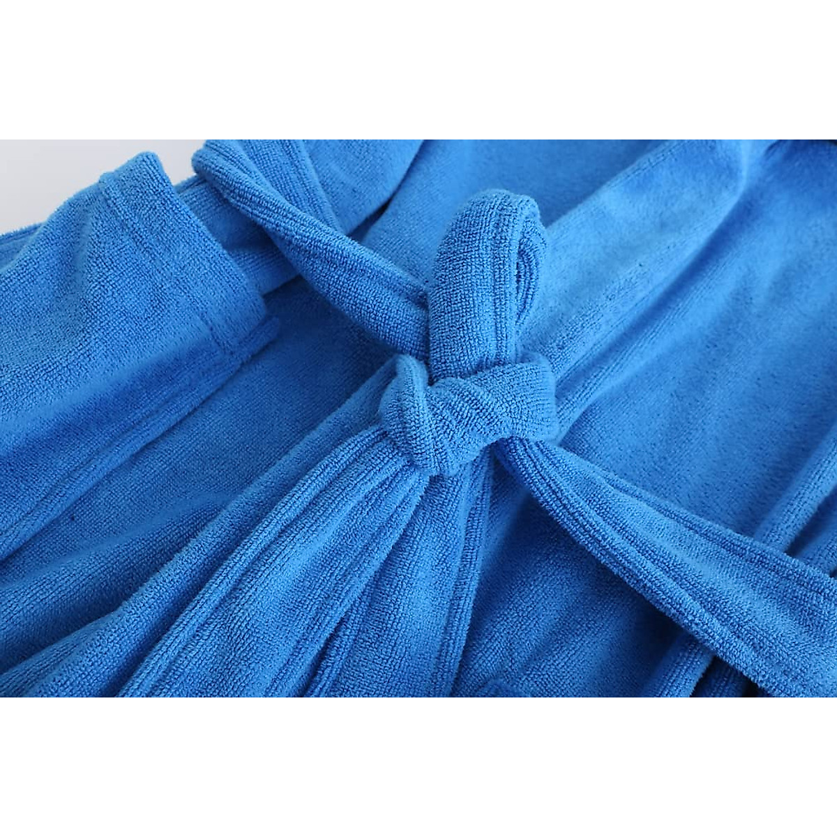 SWMSTUPF Boys Girls Bathrobe Soft Towel Hooded Robe 100% Turkish Cotton Bathrobe(Blue,9-10 Years)