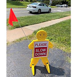 Drive Like Your Kids Live Here and Please Slow Down Safety Kid Sign, Double sided, Warning for Neighborhood Street/Pedestrians/Children at Play