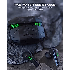 Black Shark Bluetooth Earbuds with 0.035s Ultra-Low Latency, Dual Environmental Noise Cancelling Microphones, Wireless Earbuds Gaming Earbuds with Bluetooth 5.2, IPX5 Waterproof, 26h Listening Time