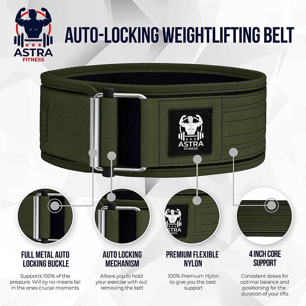 Astra Fitness Men & Women Gym Belt for Weight Lifting- Amazing for Squats, Lunges, Thrusters - Athletes Belt