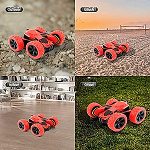 RC Cars Stunt Car Toy, Amicool 4WD 2.4Ghz Remote Control Car Double Sided Rotating Vehicles 360° Flips, Kids Toy Cars for Boys & Girls Birthday No Battery
