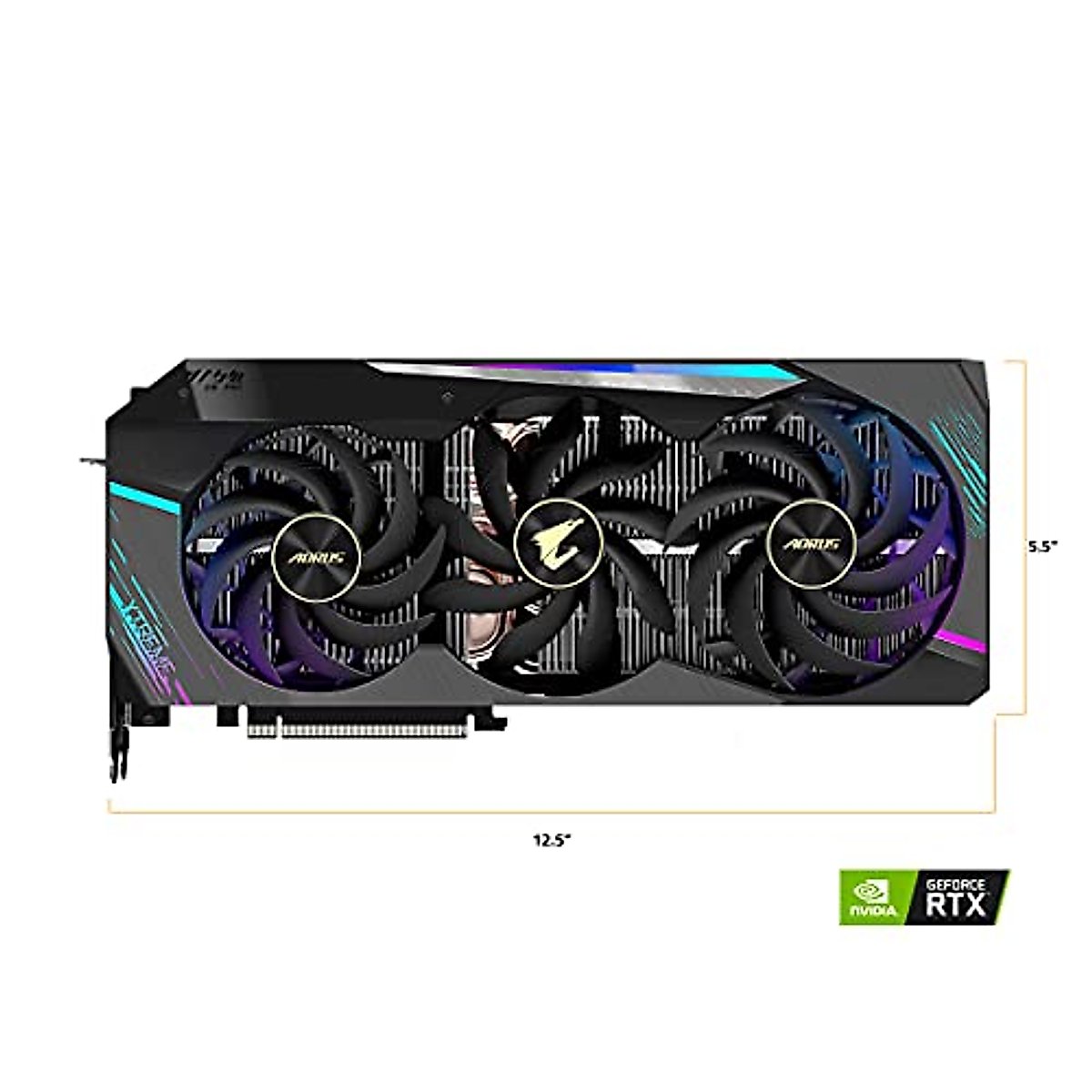 GIGABYTE AORUS GeForce RTX 3080 Ti Xtreme 10G Graphics Card, Max Covered Cooling, 12GB 384-bit GDDR6X, GV-N308TAORUS X-12GD Video Card