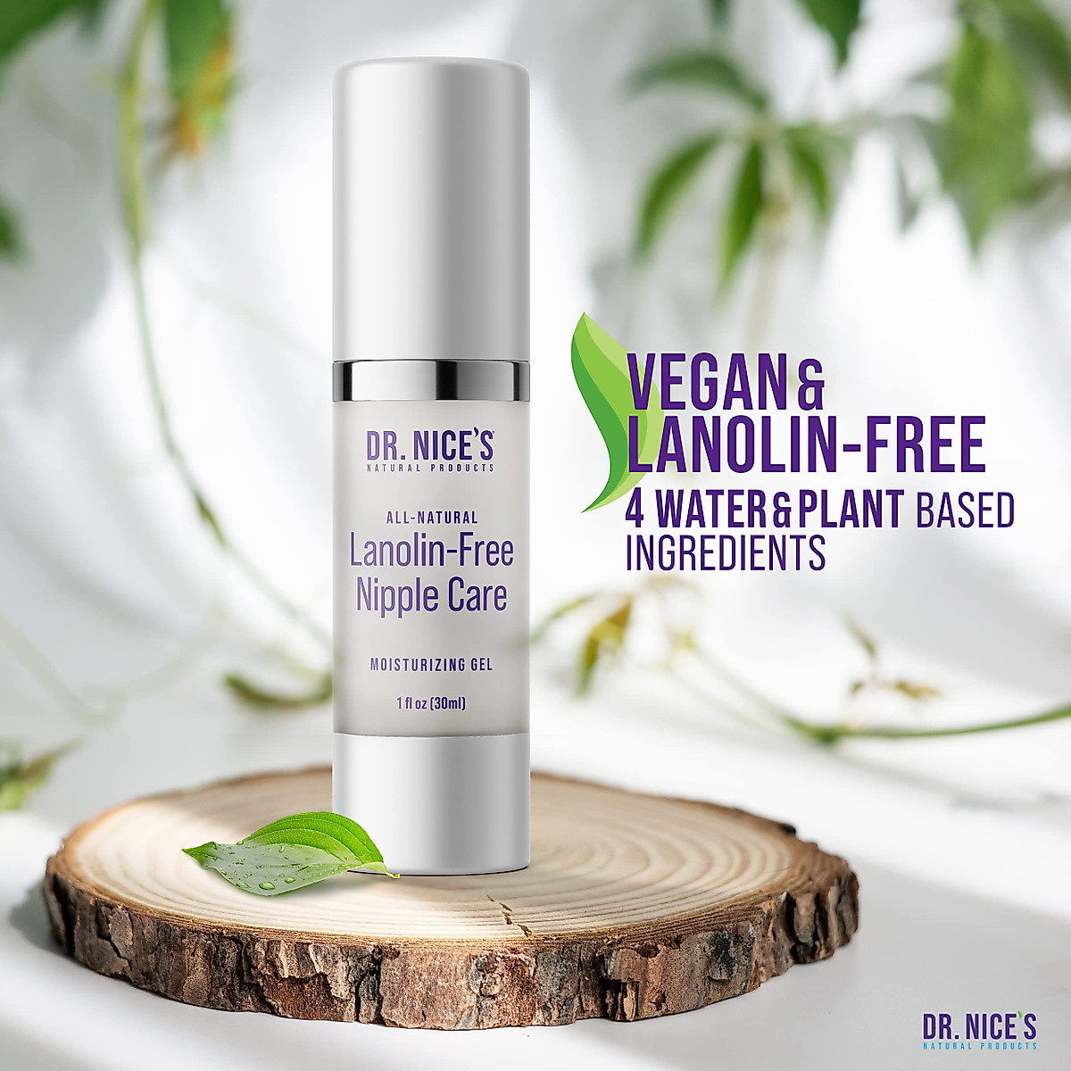 Dr. Nice's Nipple Cream for Breastfeeding - Instant Soothing and Cooling Relief for Sore Nipples | All Natural Water-Based Clear Gel | Safe for Mom & Baby - (0.34 Fl. Oz)