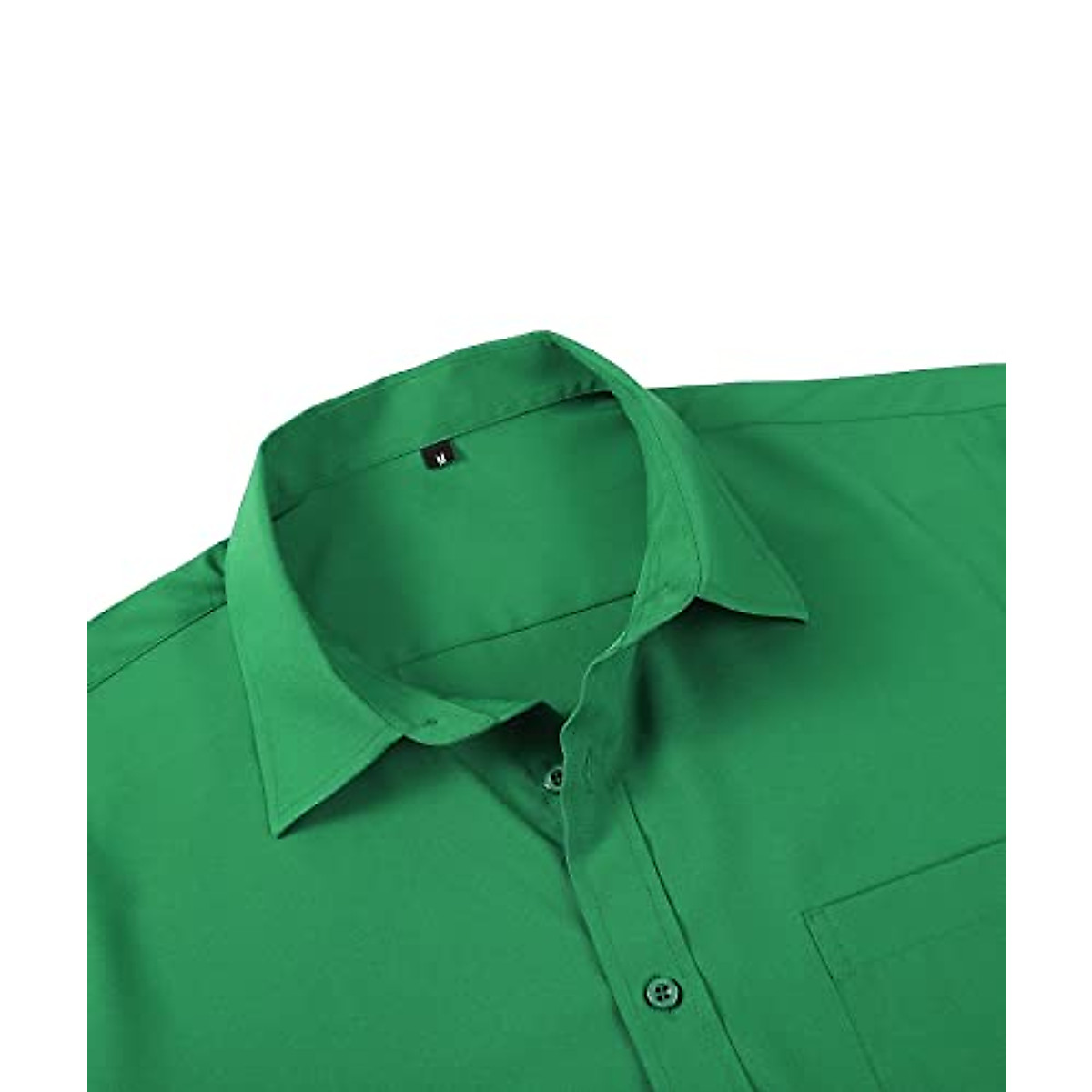 Mens Dress Shirt Slim Fit Long Sleeve Button Down Shirt Suit Wear No Tuck Green Medium Camisas De Vestir para Hombre