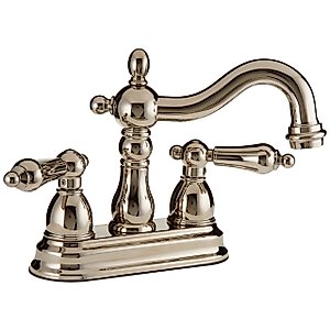 Elements of Design EB1606AL New Orleans 4" Centerset Lavatory Faucet with Retail Pop-Up, 4-3/4" in Spout Reach, Polished Nickel