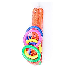 Toxz Child's Hoop Ring Toss Plastic Ring Toss Quoits Garden Throwing Game Pool Toy Outdoor Fun Set,Safety Material
