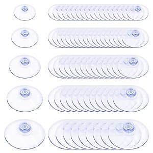 Glarks 80Pcs 20mm 25mm 30mm 35mm 40mm Bathroom Shower Caddy Connectors Suction Cups Set, Rubber Anti-Collision Sucker Pads Without Hooks and Holes
