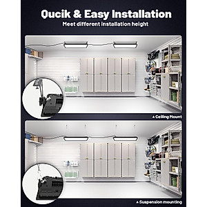 AGranTOP 2 Pack Linkable LED Shop Light - 100W 15000LM Aluminum Plug in Garage Light w/ 9.84ft Power Cord and On/Off Switch, 6500K Shop Lights for Garage, Workshop, Warehouse