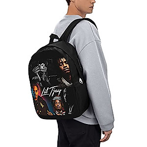 AOIJHojahQ Lil Rapper Singer Tjay Backpack Computer Bag USB Backpack Shoulders Daypack Gifts Unisex Backpack with USB Charging/Headphone Port 17IN For Women/Men