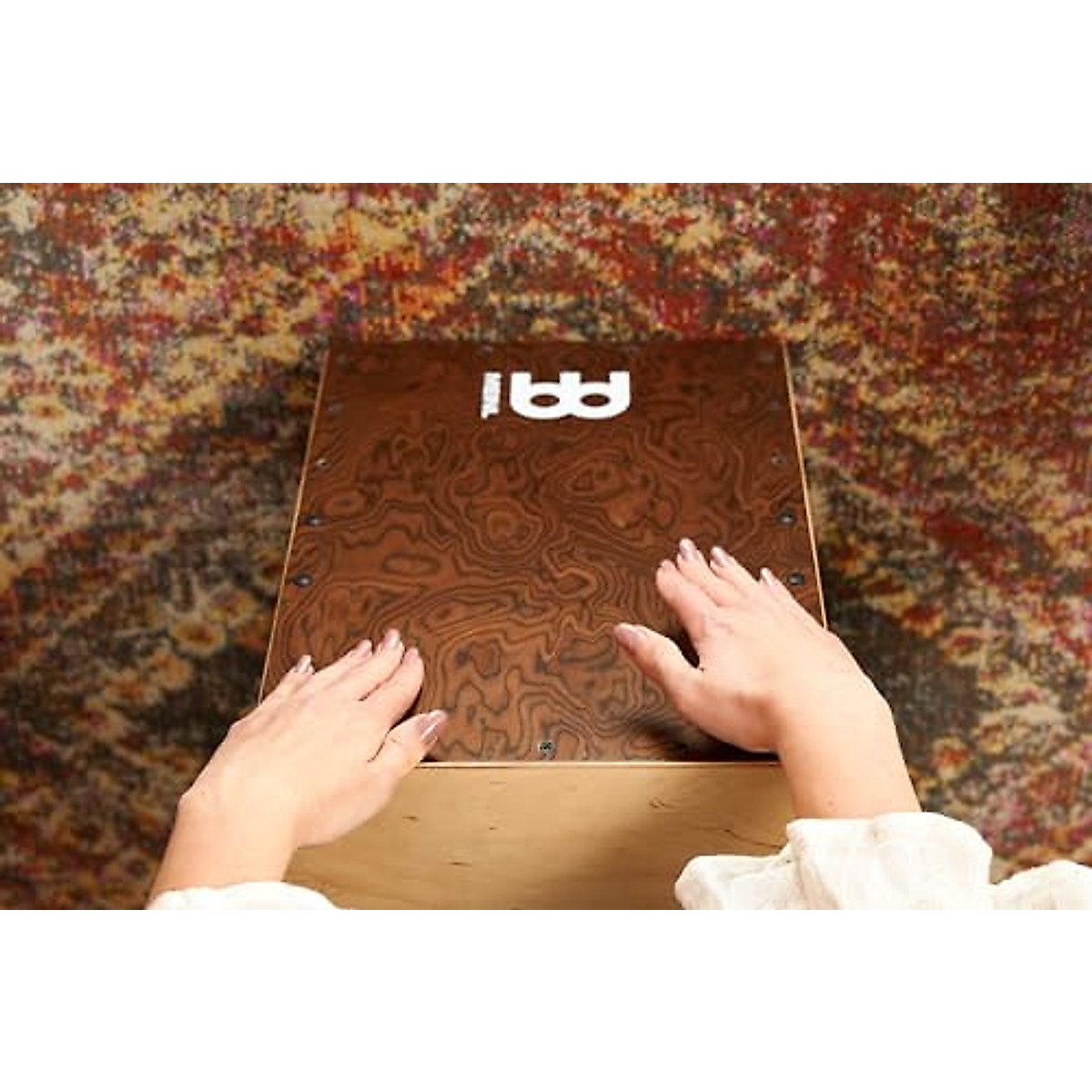 Meinl Percussion Snarecraft Cajon Box Drum with Internal Snares and Bass Tone for Acoustic Music — Made in Europe — Play with Your Hands, Baltic Birch, 2-Year Warranty, Burl Wood (SC80BW)