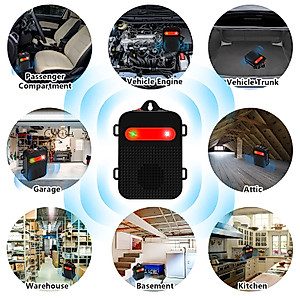 Angveirt Under Hood Rodent Repeller Mouse Repellent Battery Operated Rodent Repellent Ultrasonic Pest Repeller Humane Mouse Trap Substitute Mice Repellent for Cars Garage Basement - 2 Pack