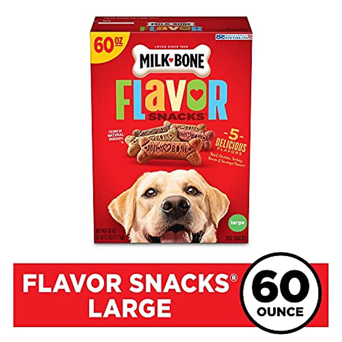 Milk-Bone Flavor Snacks Dog Biscuits for Large-Sized Dogs, 60 Ounce Box