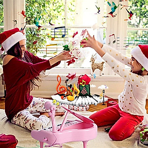 Love&Mini Pink Piano Toys for 1+Years Old Girls First Birthday Gifts Toddler Piano Music Toy Instruments with 24 Keys and Microphone