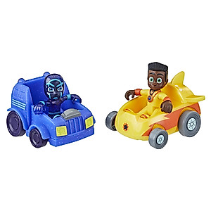 PJ Masks Newton Star vs Night Ninja Battle Racers Preschool Toy, Vehicle and Action Figure Set for Kids Ages 3 and Up