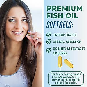 grow vitamin OmegaVita Fish Oil : 800 mg EPA 600 mg DHA Omega 3 Supplement for Heart, Brain & Immune Support, Absorbable Triple Strength Fish Oil Supplement - 2000 mg Per Serving, 30 Day Supply