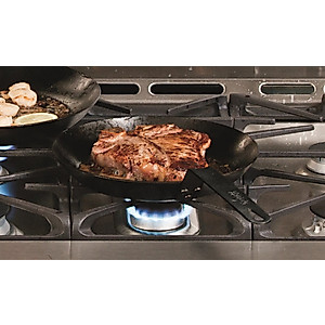 Lodge CRS10 Carbon Steel Skillet, Pre-Seasoned, 10-inch & ASCRHH61 Silicone Hot Handle Holders for Carbon Steel Pans, Orange