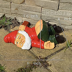 GREBSTK Drunk Gnome Statue Garden Gnome Outdoor Statues Garden Sculpture Decoration Garden Figurine Art