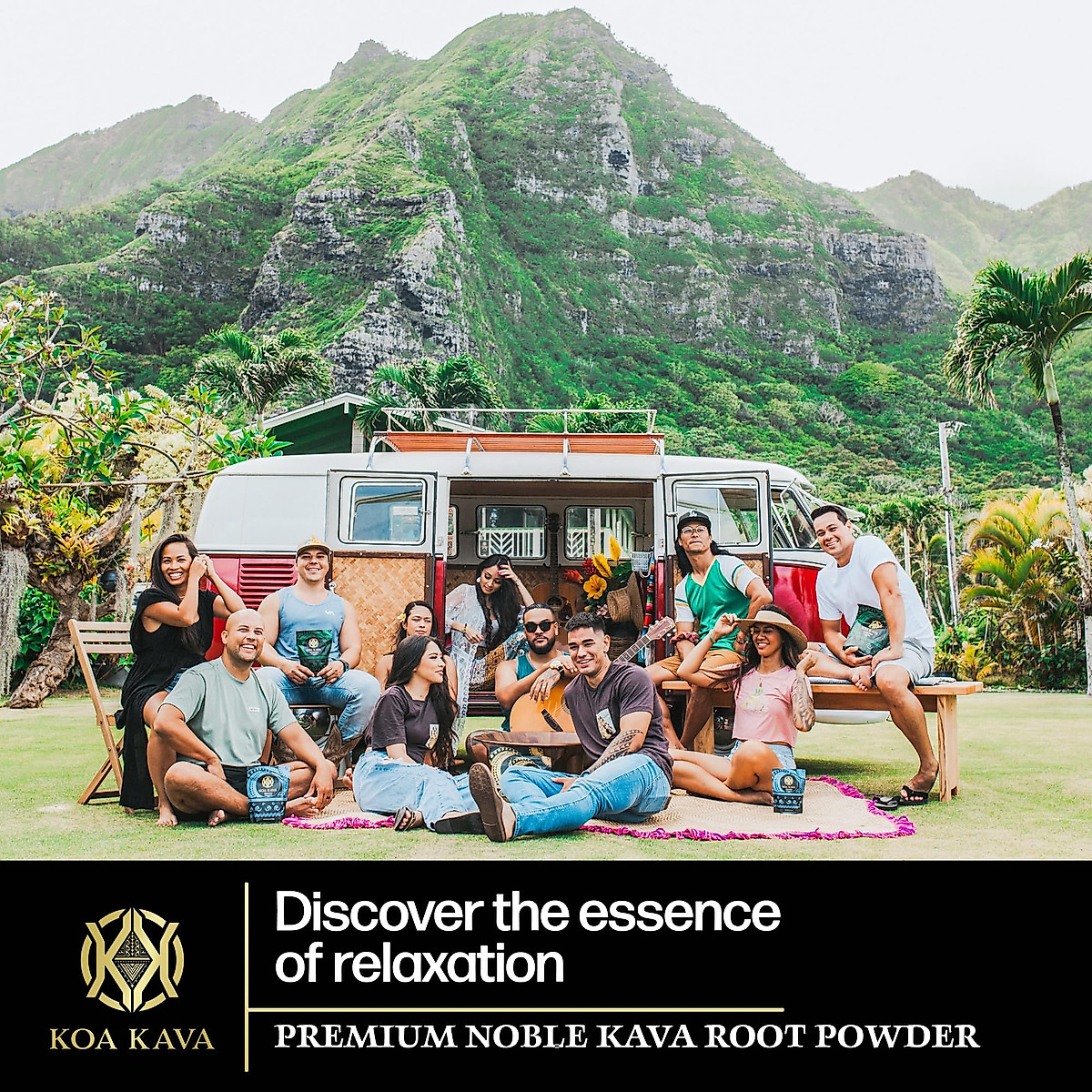 Koa Kava Fiji Kava Powder- Premium Noble Waka Kava Tea Made From Lateral Kava Root in Savusavu, Fiji. 8 oz