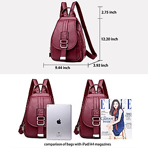 DevilAngel Soft Genuine Leather Backpack for Women,Large Capacity Satchel Shoulder Handbags for Shopping Trip