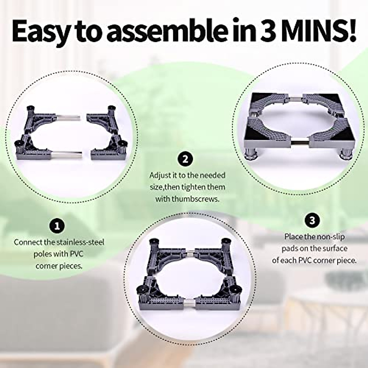 Mini Fridge Stand, Multi-Functional Furniture Dolly Roller Base Movable Adjustable Base Telescopic Dolly for Refrigerator Dryer Washer Cabinet (4 feet)