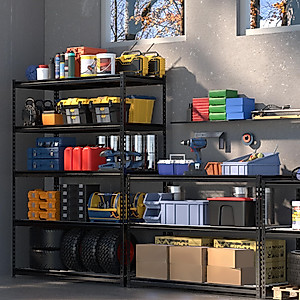 WORKPRO 5-Tier Heavy Duty Metal Shelving Unit, 48”W x 24”D x 72”H, Adjustable Storage Rack, 4000 lbs Total Load Capacity, Ideal for Garage, Basement, Warehouse, Workshop