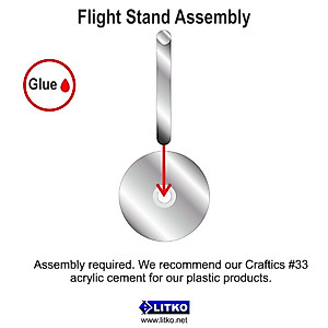 LITKO Acrylic Flight Stands | Round | 3mm Clear Circular Flight Base with Peg (50mm)