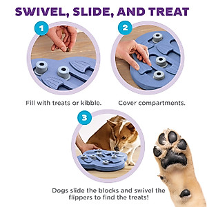 Outward Hound by Nina Ottosson Dog Hide N' Slide Treat Puzzle Enrichment Toy, Level 2 Intermediate, Purple, Composite