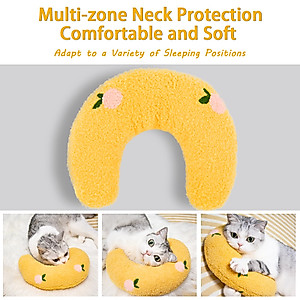 Muwago Dog Calming Pillow for Small Dogs, Pet Pillow for Little Dog and Indoor Cats, Half Donut Neck Pillow for My Little Dog/Cat to Sleep On, Animal Puppy Kitten Comfort Blanket Cuddle Buddy Product