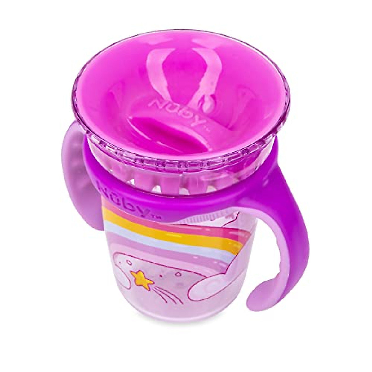 Nuby 2-Handle 360 8 oz Tritan cup, Colors/Prints May Vary