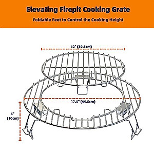 WINTRON Firepit Cooking Grate, 19.5" Stainless Steel Grill Grate for Solo Stove Bonfire Smokelss Firepit, BBQ Gourmet Sear System for Outdoor Camp Fire, Fire-Pit Accessory
