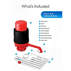 Brio Universal Manual Drinking Water Pump (Red/Black)