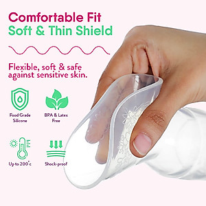 NatureBond Silicone Breast Pump with lid, Stopper, Strap, Pouch. Breastfeeding Essential Premium All in 1 Set. 3.4oz 100ml (Premium All-in-ONE)