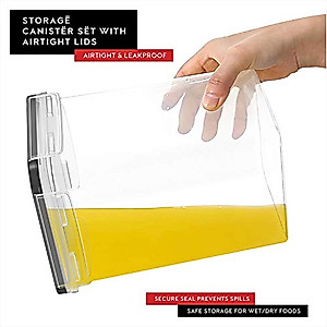 DWËLLZA KITCHEN Extra Large Flour and Sugar Containers - 175 oz 2 PC Airtight Food Storage Containers for Pantry Organization and Storage - Kitchen Organization Bulk Food Canisters with Labels/Marker